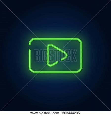 Play Button Neon Sign Vector & Photo (Free Trial) | Bigstock
