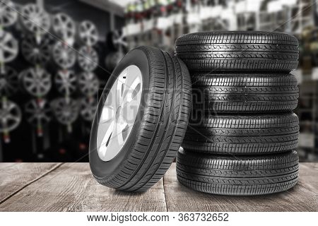 Car Tires On Grey Image & Photo (Free Trial) | Bigstock