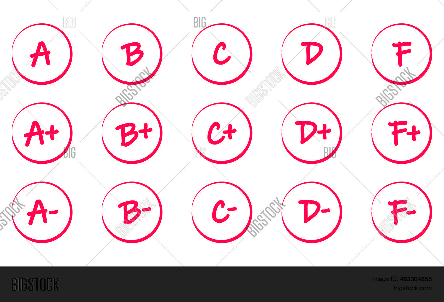 Grading System F. Set Vector & Photo (Free Trial) | Bigstock