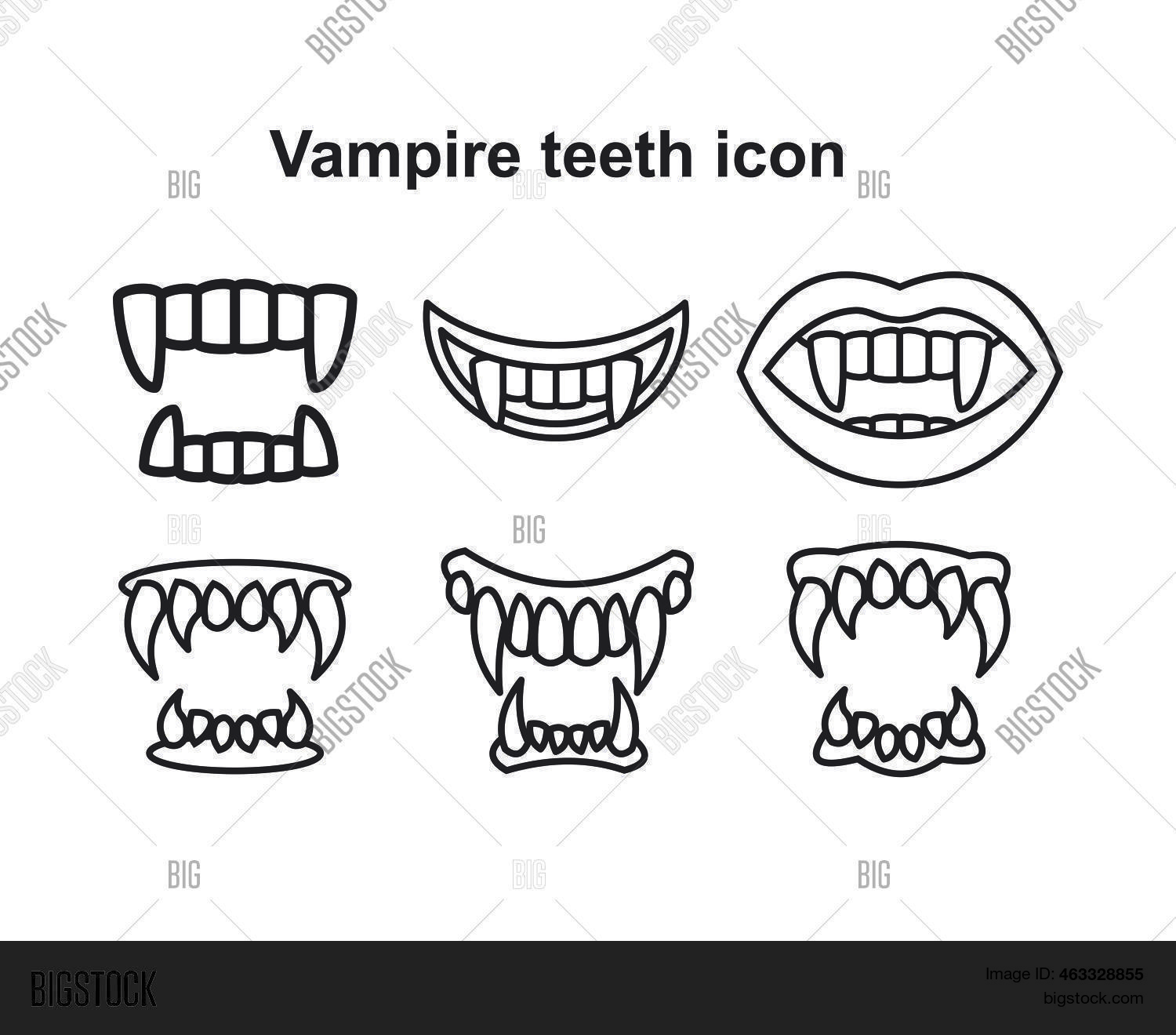 Vampire Teeth Icon Vector & Photo (Free Trial) | Bigstock