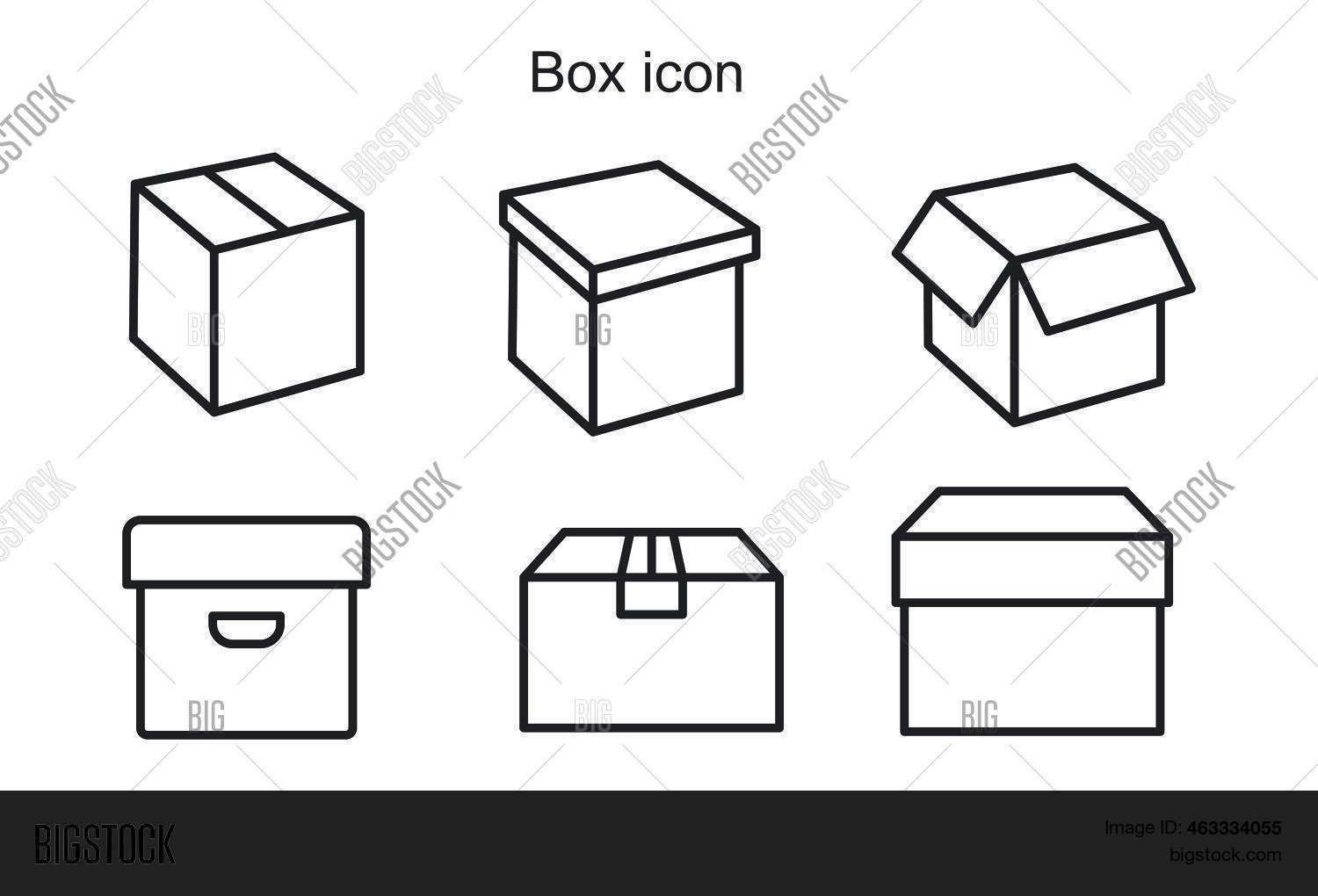 Box Icon Template Vector & Photo (Free Trial) | Bigstock