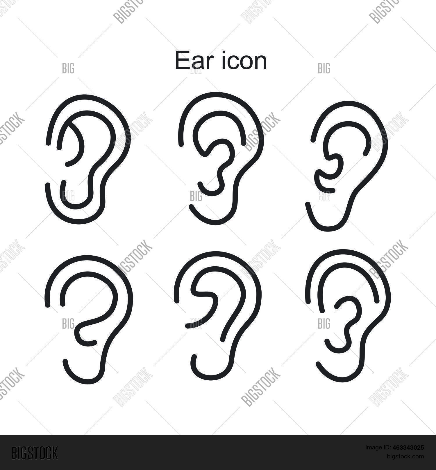 Ear Icon Template Vector & Photo (Free Trial) | Bigstock