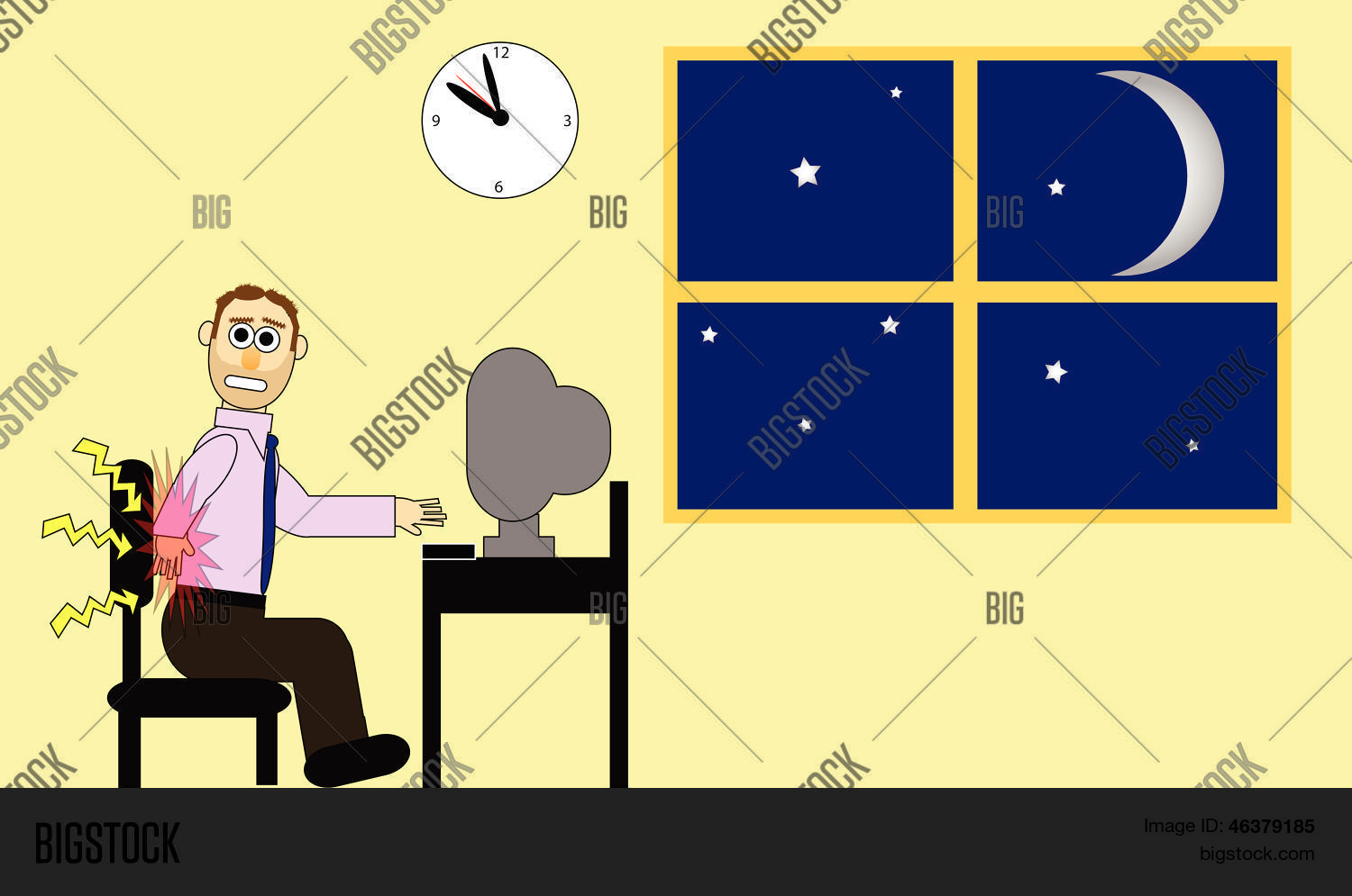 Long Night Office Vector & Photo (Free Trial) | Bigstock