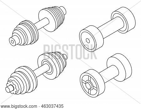 Dumbell Icons Set. Vector & Photo (Free Trial) | Bigstock