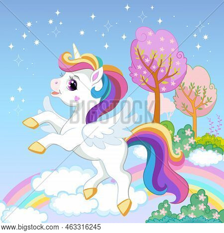 Magic Cute Unicorn Vector & Photo (Free Trial) | Bigstock