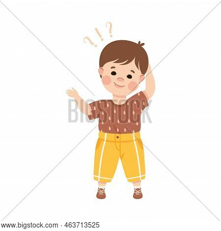 Puzzled Little Boy Vector & Photo (Free Trial) | Bigstock
