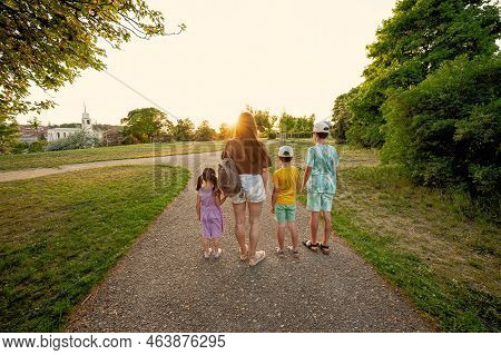 Back Mother Three Kids Image & Photo (Free Trial) | Bigstock