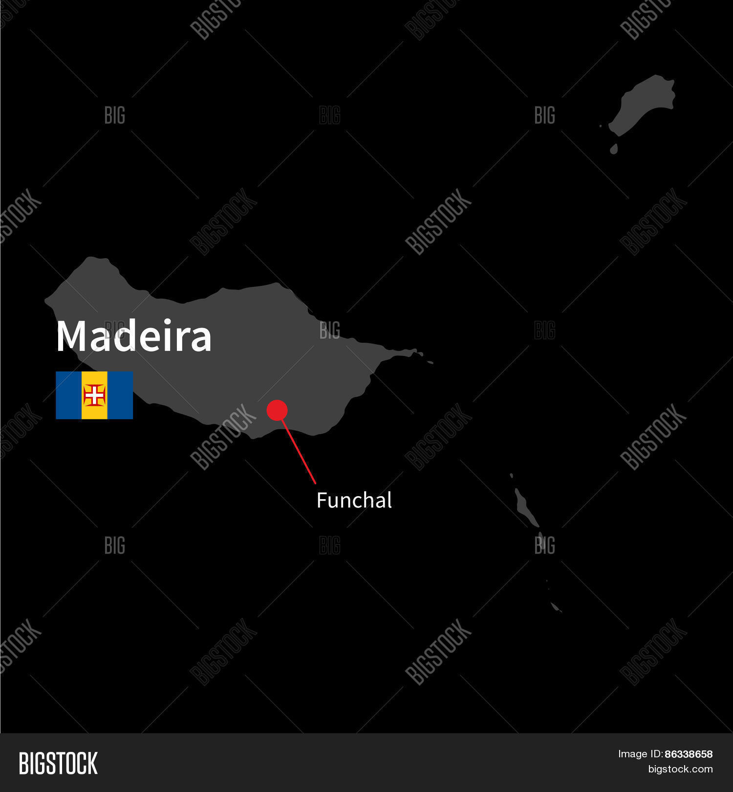 Detailed Map Madeira Vector & Photo (Free Trial) | Bigstock
