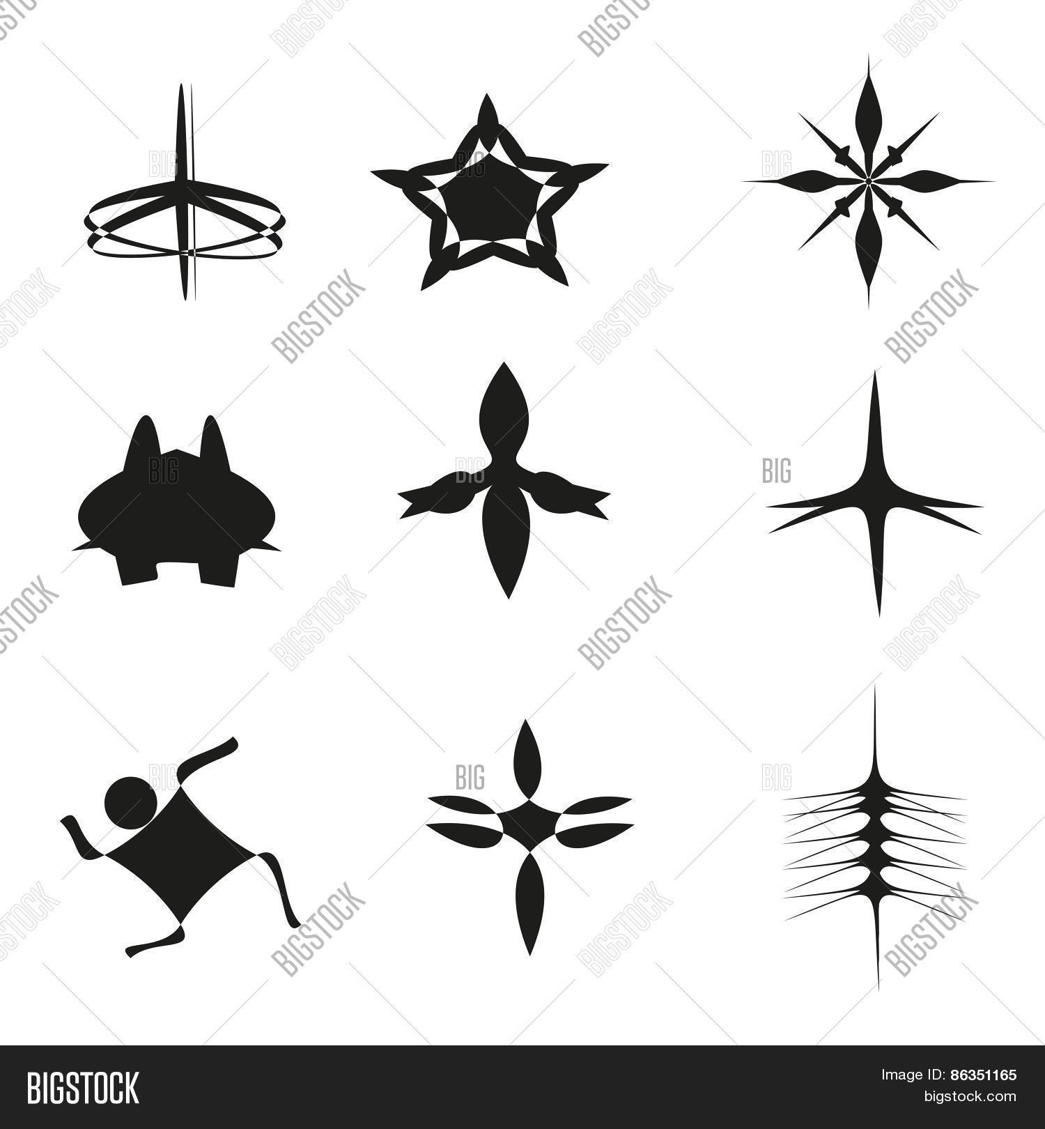 Set Nine Symbols Vector & Photo (Free Trial) | Bigstock
