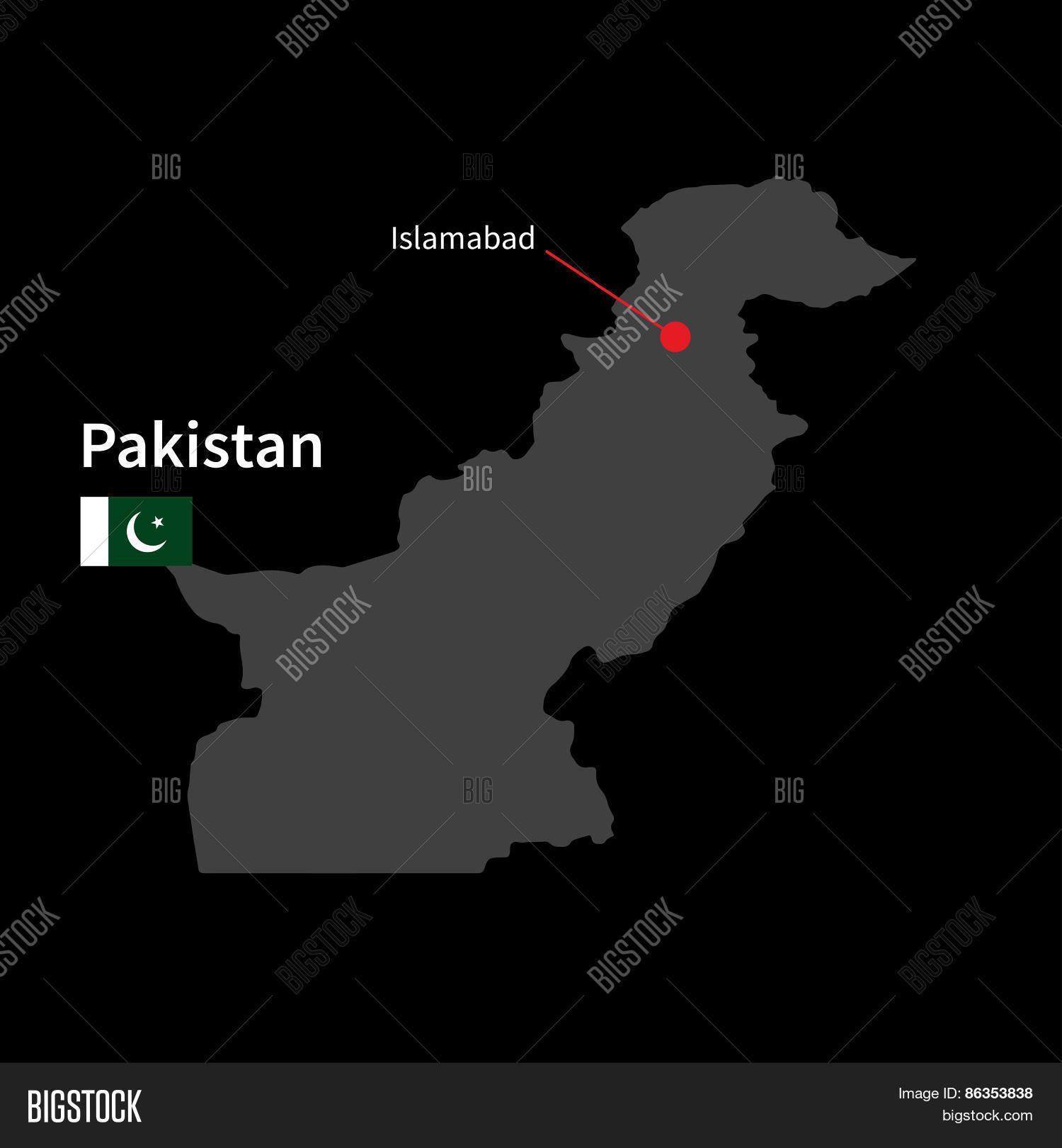 Detailed Map Pakistan Vector & Photo (Free Trial) | Bigstock