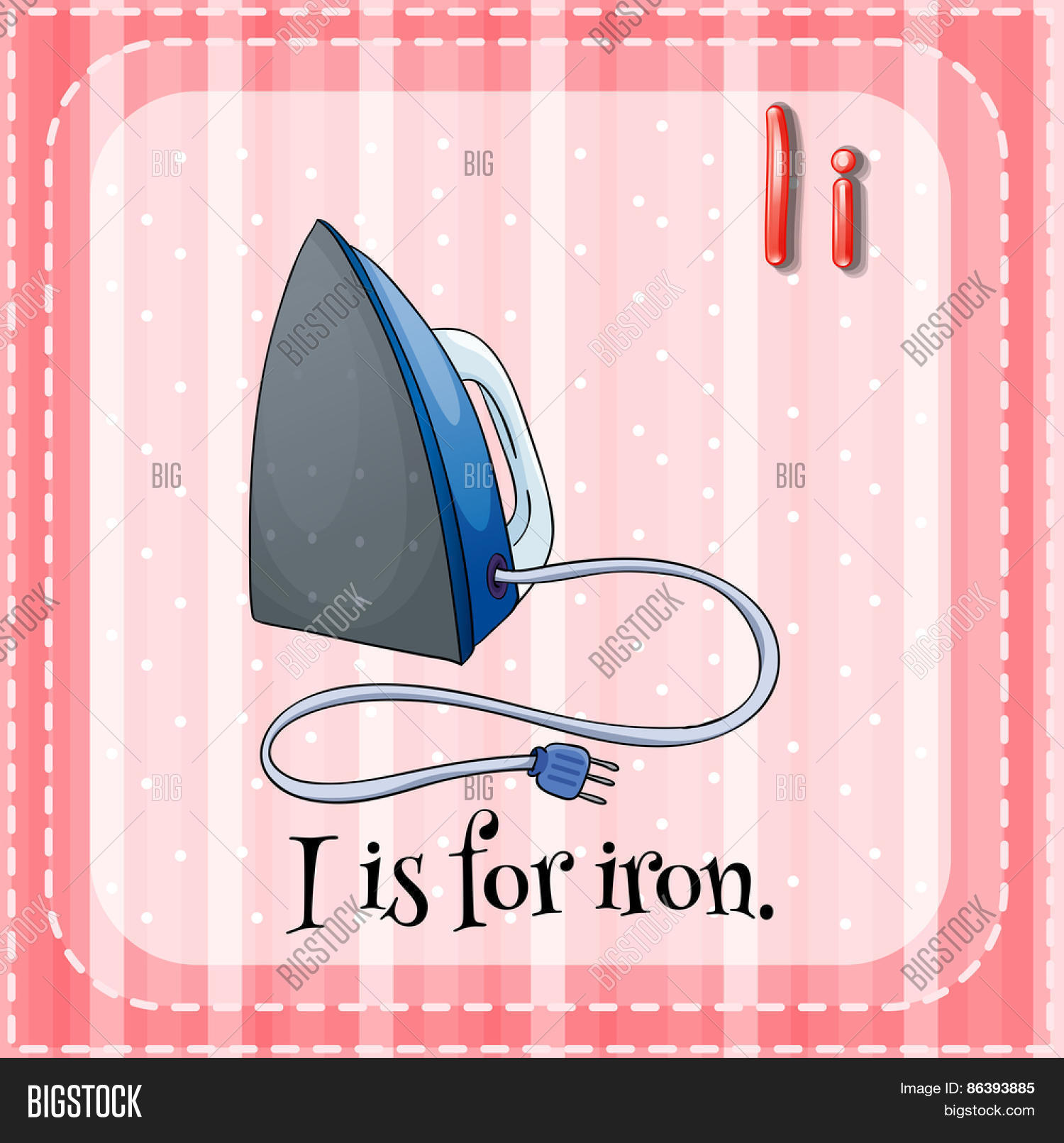 Flashcard Letter Iron Vector & Photo (Free Trial) | Bigstock