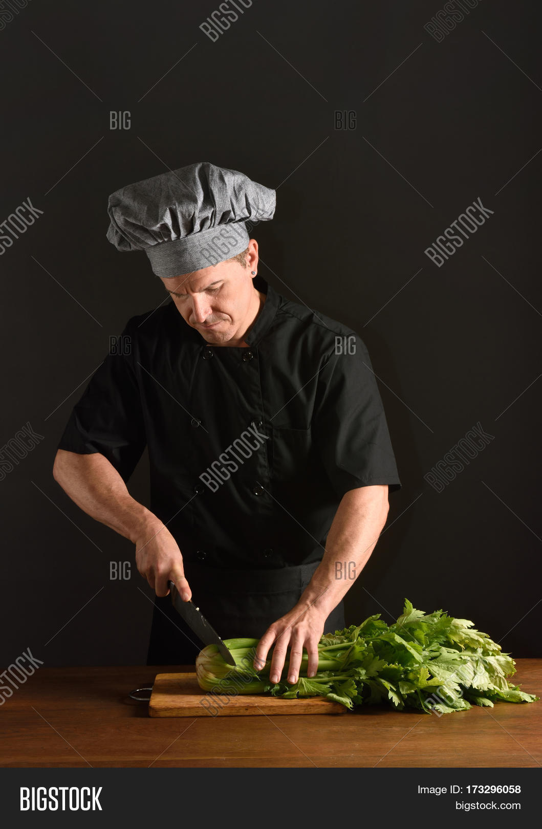 Chef Chopping Celery Image & Photo (Free Trial) | Bigstock