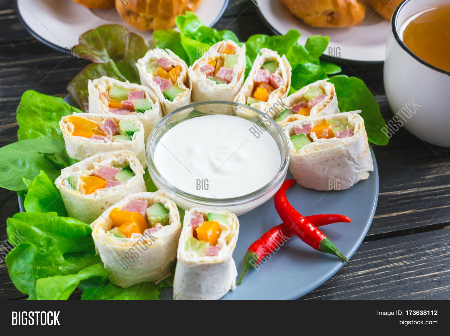 Pita Rolls Lettuce, Image & Photo (Free Trial) | Bigstock