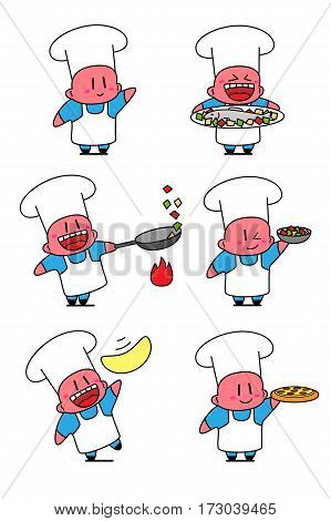 Set Kawaii Cook Vector & Photo (Free Trial) | Bigstock