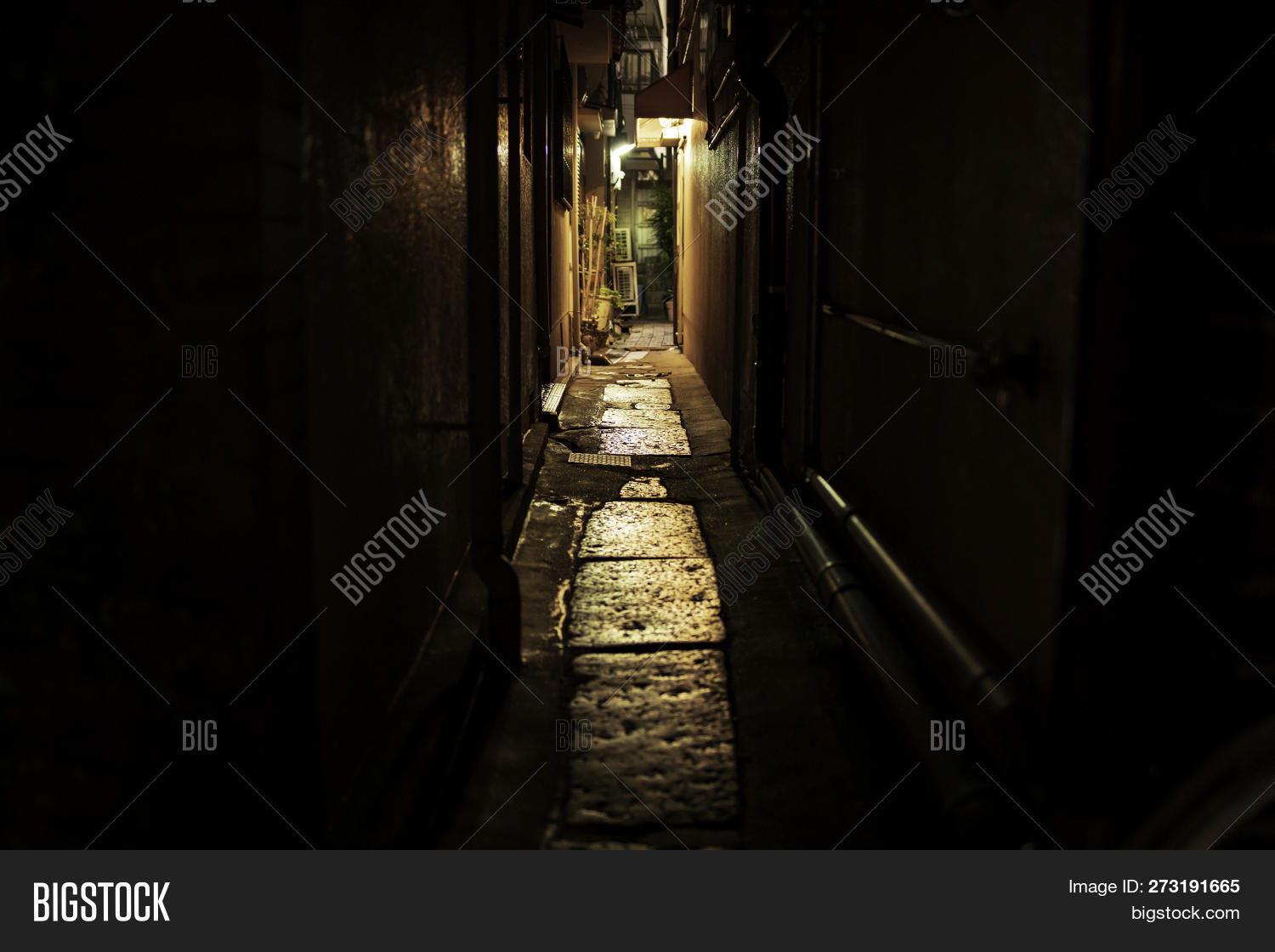Narrow Alleyway At Night