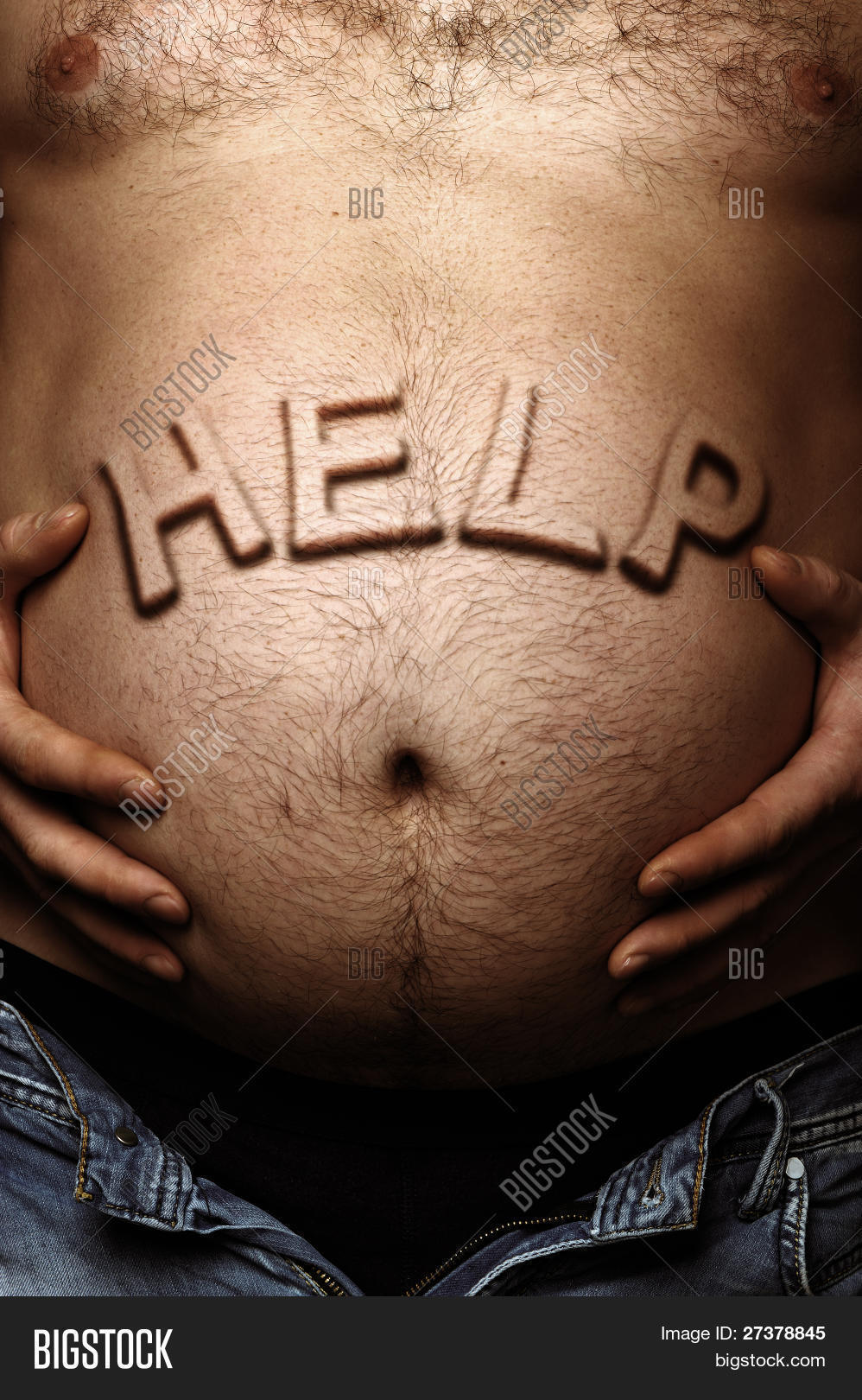 Man's Stomach Sticking Image & Photo (Free Trial) | Bigstock