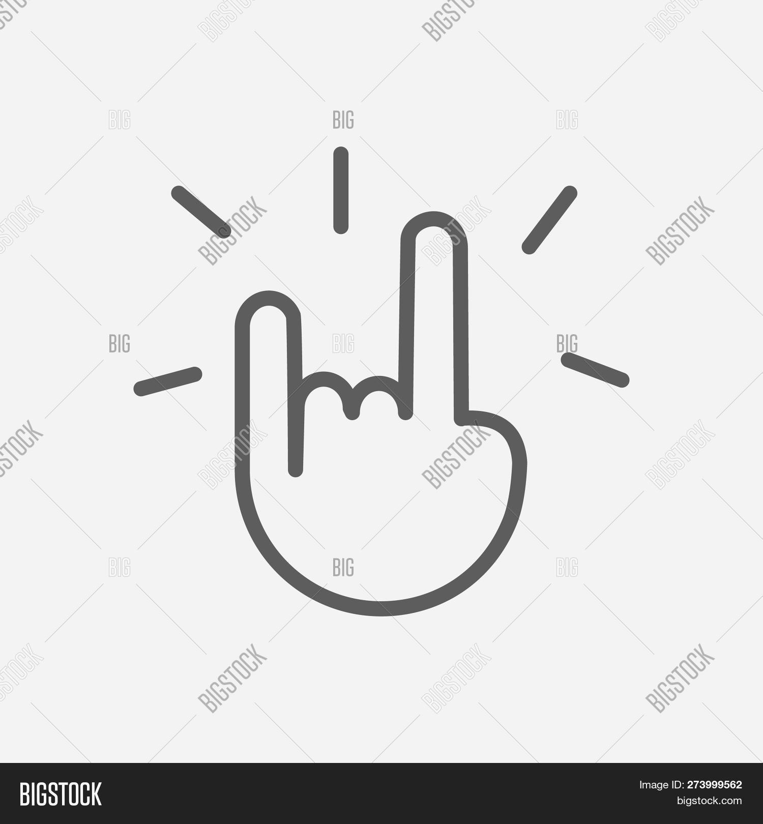 Hand Horns Icon Line Image & Photo (Free Trial) | Bigstock