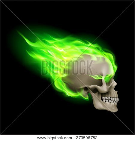 Skull On Green Fire Vector & Photo (Free Trial) | Bigstock