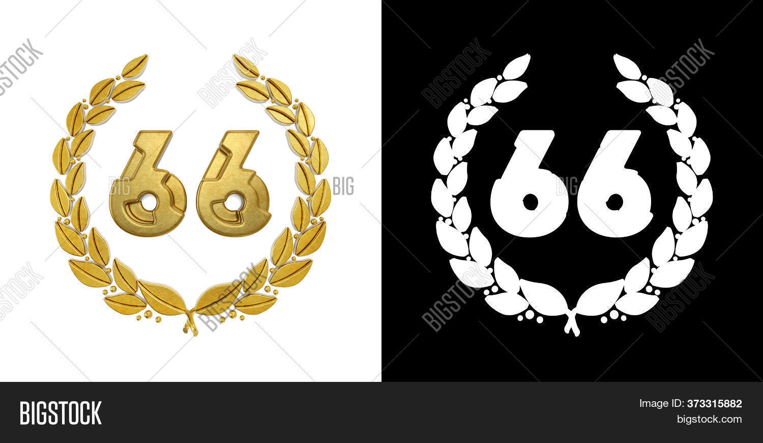 Gold Number 66 (number Image & Photo (Free Trial) | Bigstock