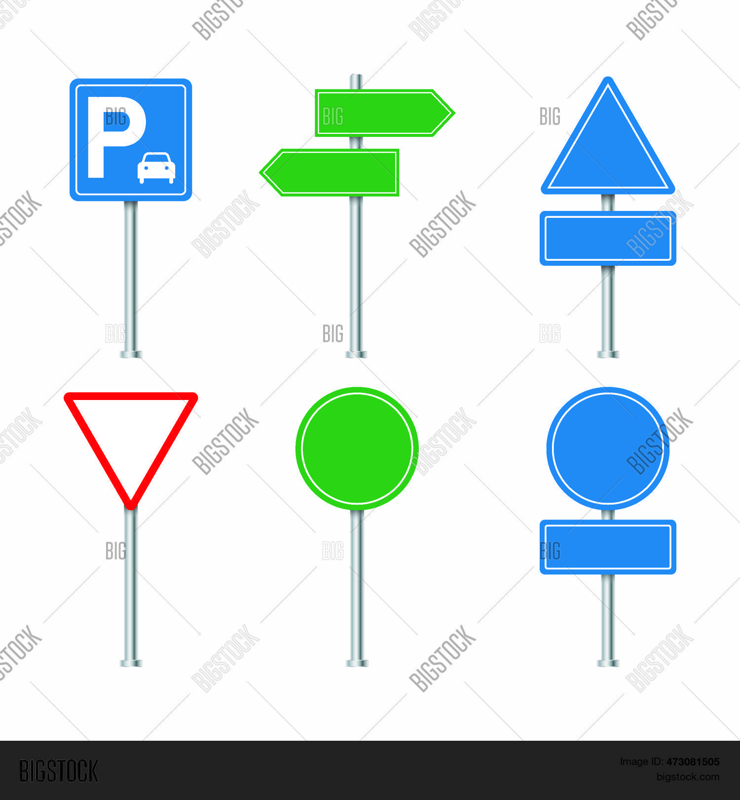 Blank Road Signs Vector & Photo (Free Trial) | Bigstock