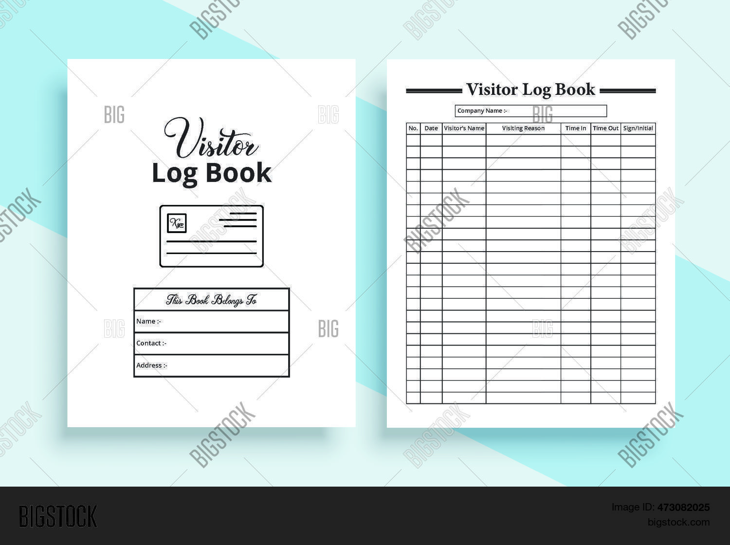 Visitor Notebook Kdp Vector & Photo (Free Trial) | Bigstock