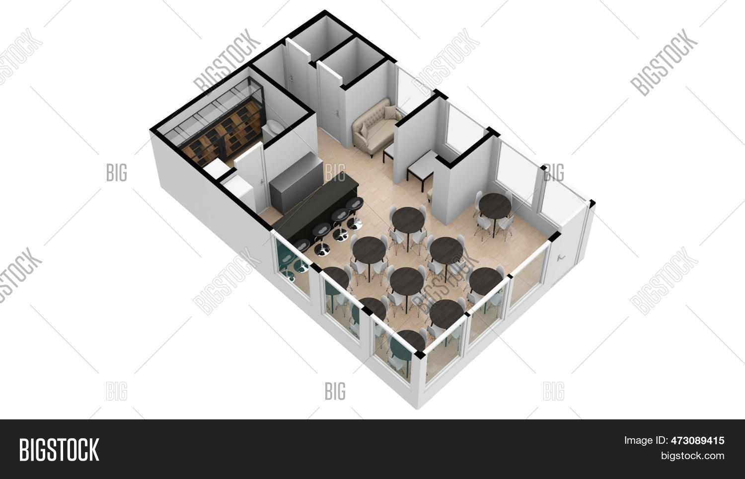 Cafe Floor Plan. Cafe Image & Photo (Free Trial) | Bigstock
