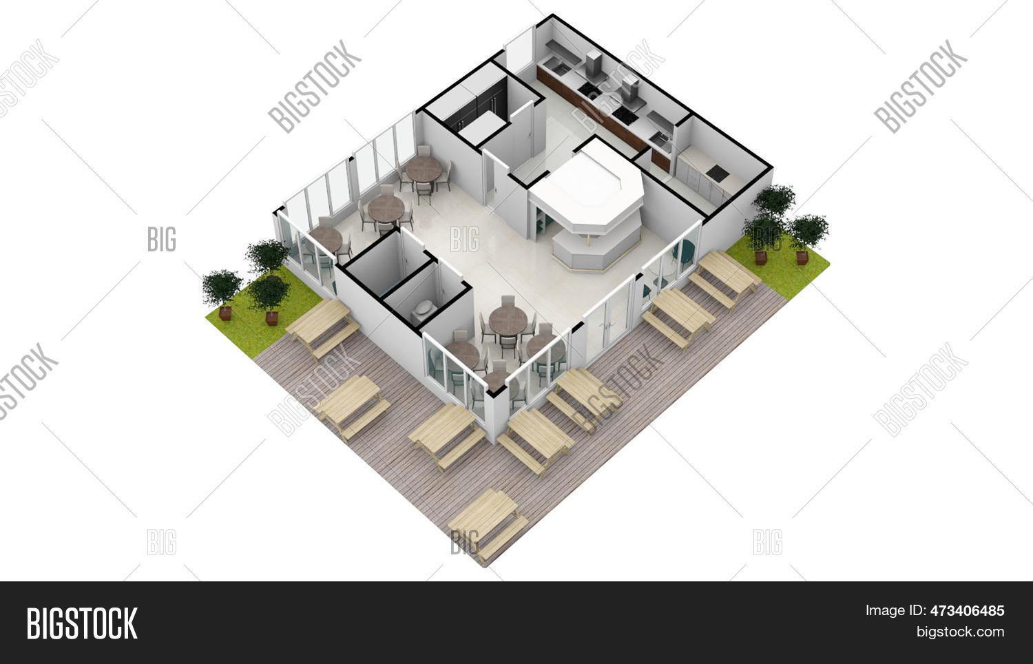 Cafe Top View Plans. Image & Photo (Free Trial) | Bigstock