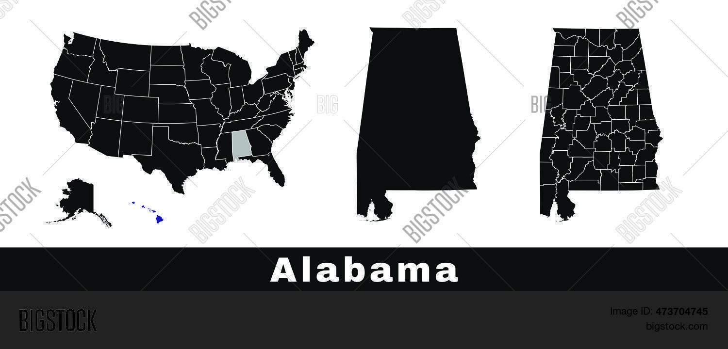 Map Alabama State, Vector & Photo (Free Trial) | Bigstock