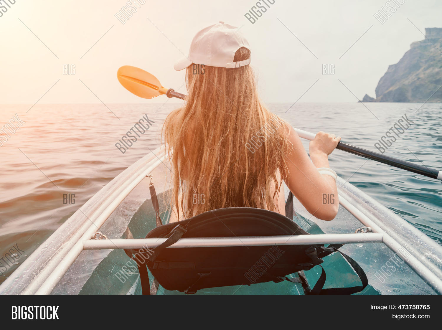 Woman Kayak Back View Image & Photo (Free Trial) | Bigstock