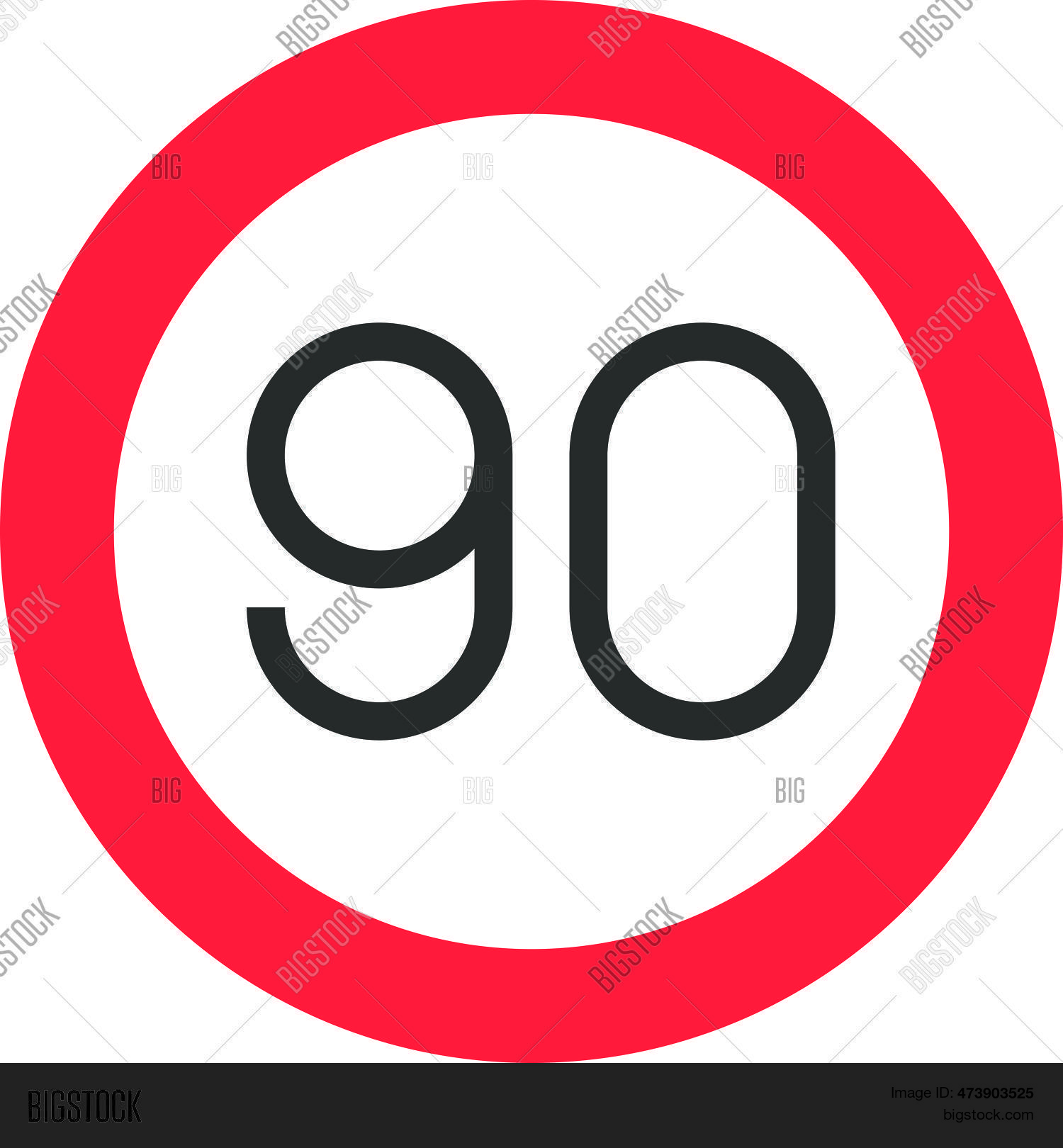 90 Speed Limit Sign Vector & Photo (Free Trial) | Bigstock