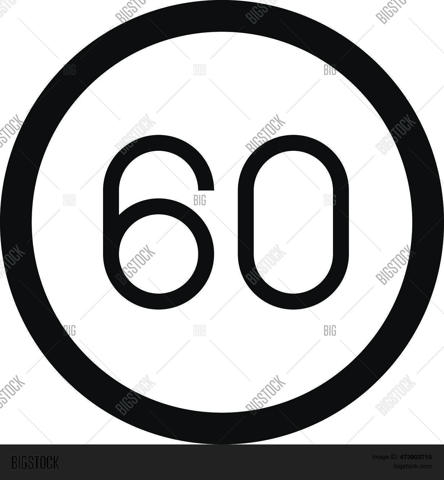 60 Speed Limit Sign Vector & Photo (Free Trial) | Bigstock