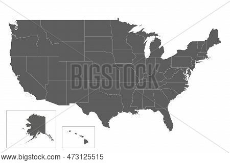 Vector Blank Map Usa Vector & Photo (Free Trial) | Bigstock