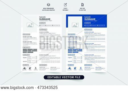 Simple Cv Template Vector & Photo (Free Trial) | Bigstock