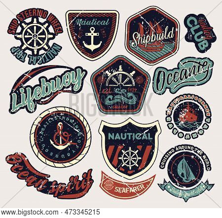 Sail Labels Retro Set Vector & Photo (Free Trial) | Bigstock