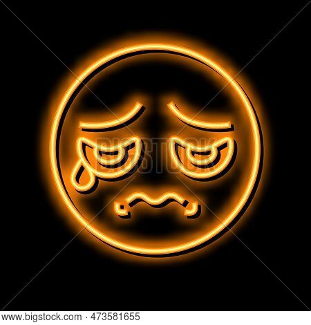 Sad Emoji Neon Light Vector & Photo (Free Trial) | Bigstock