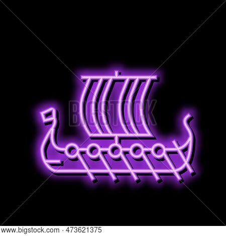 Ship Boat Viking Neon Vector & Photo (Free Trial) | Bigstock