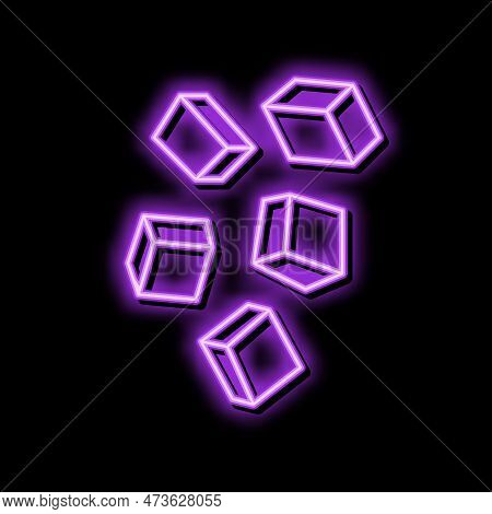 Cube Cut Mango Neon Vector & Photo (Free Trial) | Bigstock