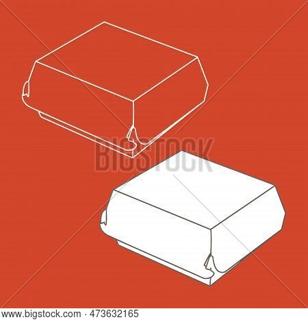 Line Burger Box Vector & Photo (Free Trial) | Bigstock