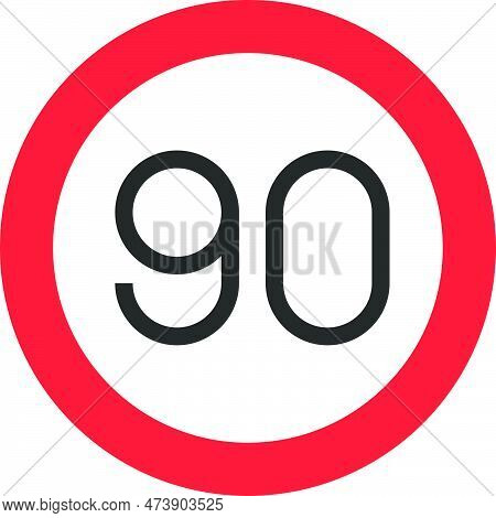 90 Speed Limit Sign Vector & Photo (Free Trial) | Bigstock