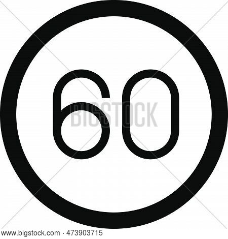 60 Speed Limit Sign Vector & Photo (Free Trial) | Bigstock