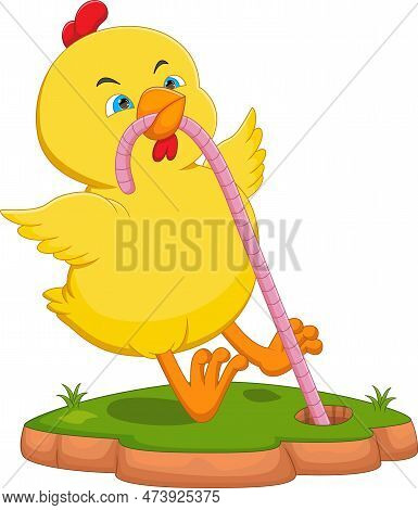 Little Chicken Eating Vector & Photo (Free Trial) | Bigstock