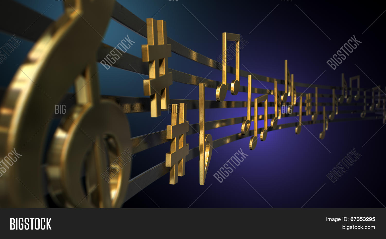 Gold Music Notes On Image & Photo (Free Trial) | Bigstock