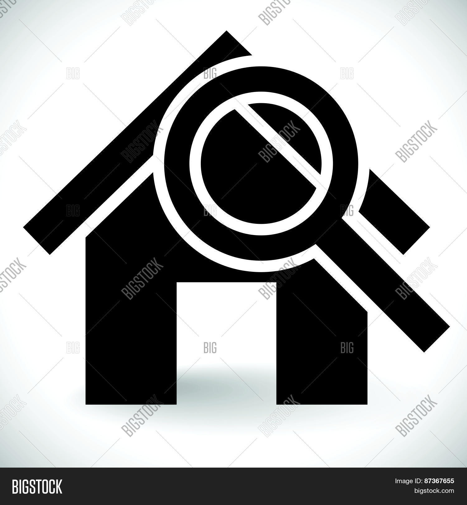House Magnifier. Icon Vector & Photo (Free Trial) | Bigstock