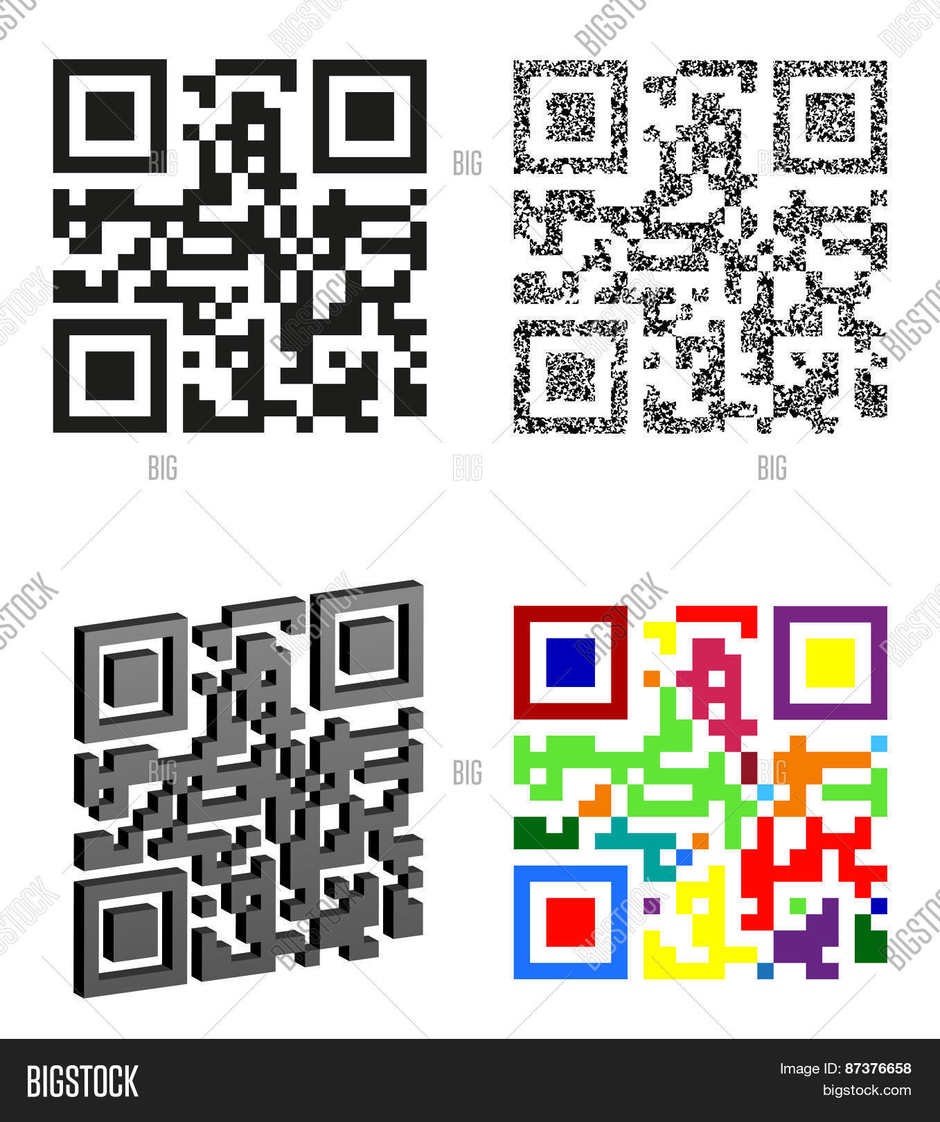 Set Icons Abstract Qr Vector & Photo (Free Trial) | Bigstock