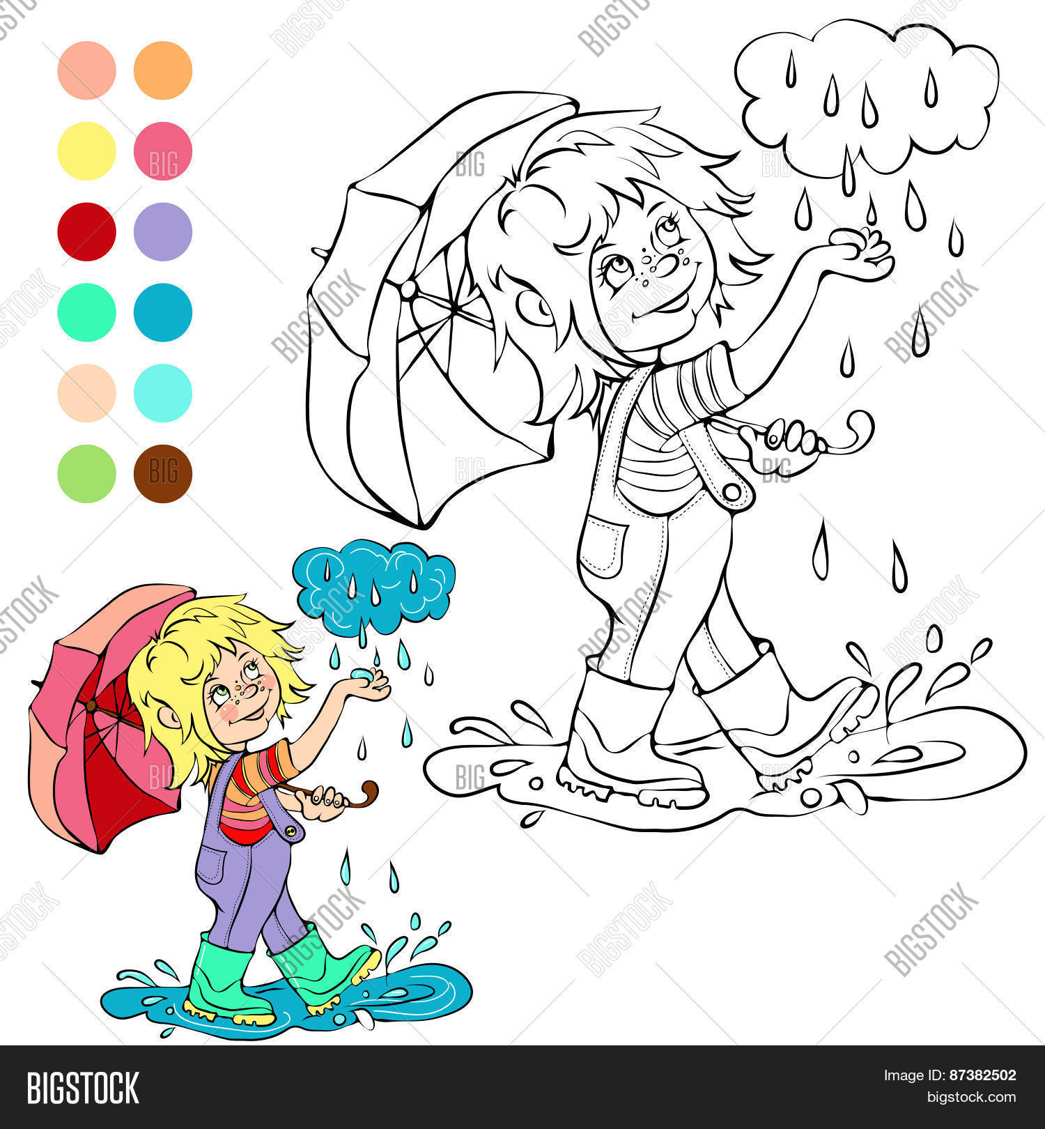 Coloring Book Rainy Vector & Photo (Free Trial) | Bigstock