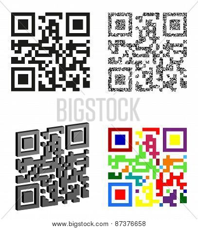 Set Icons Abstract Qr Vector & Photo (Free Trial) | Bigstock