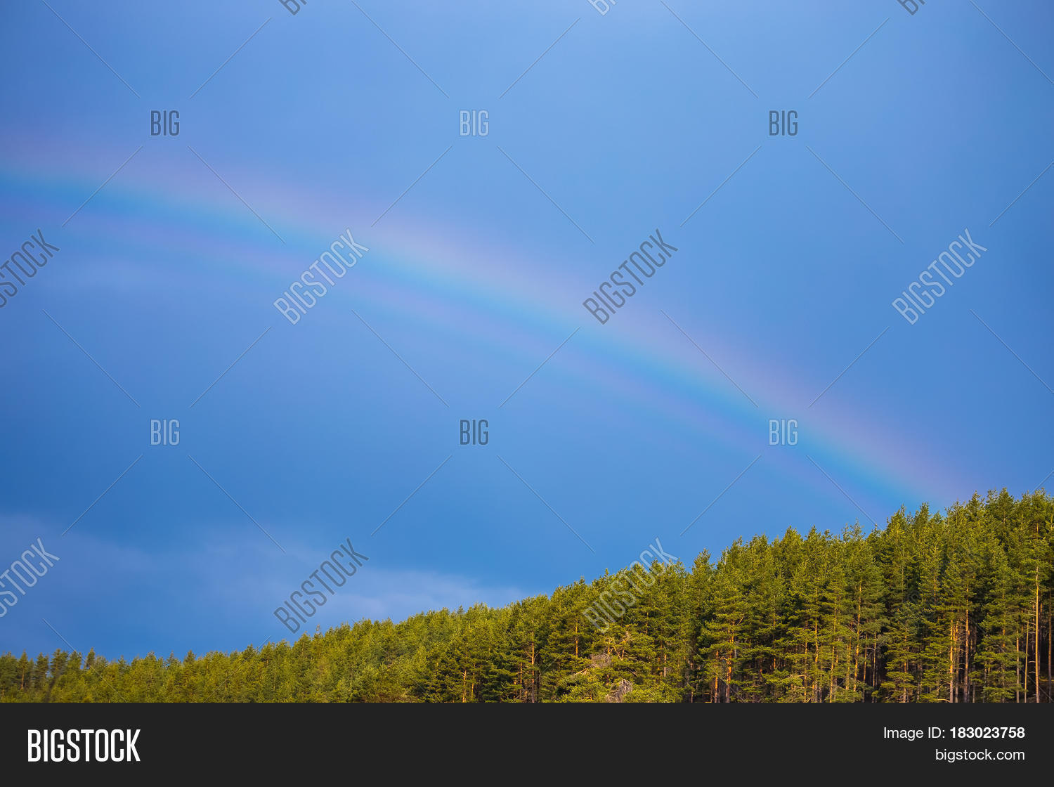 Blue Sky Rainbow Over Image & Photo (Free Trial) | Bigstock