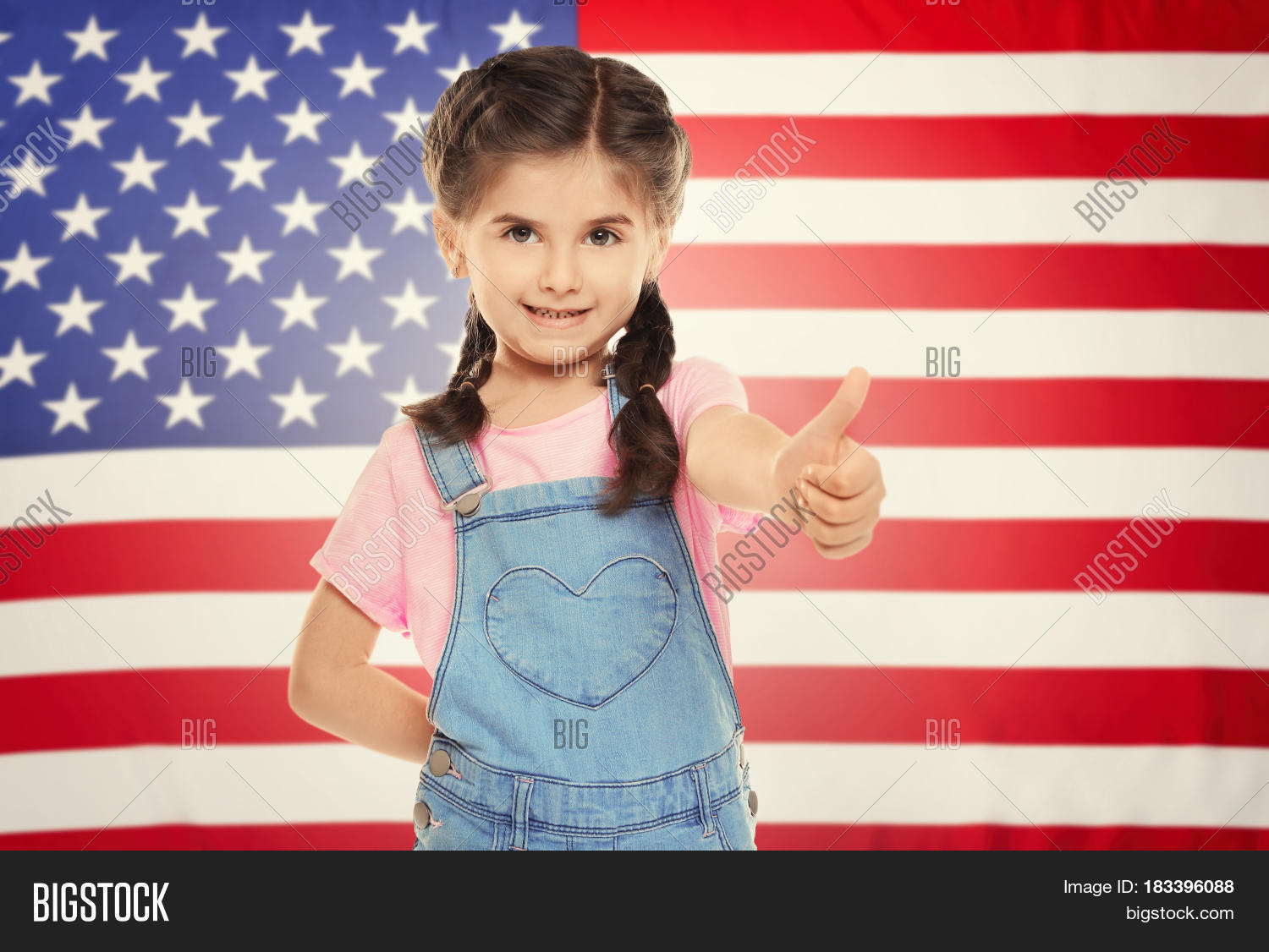 Little Girl On USA Image & Photo (Free Trial) | Bigstock