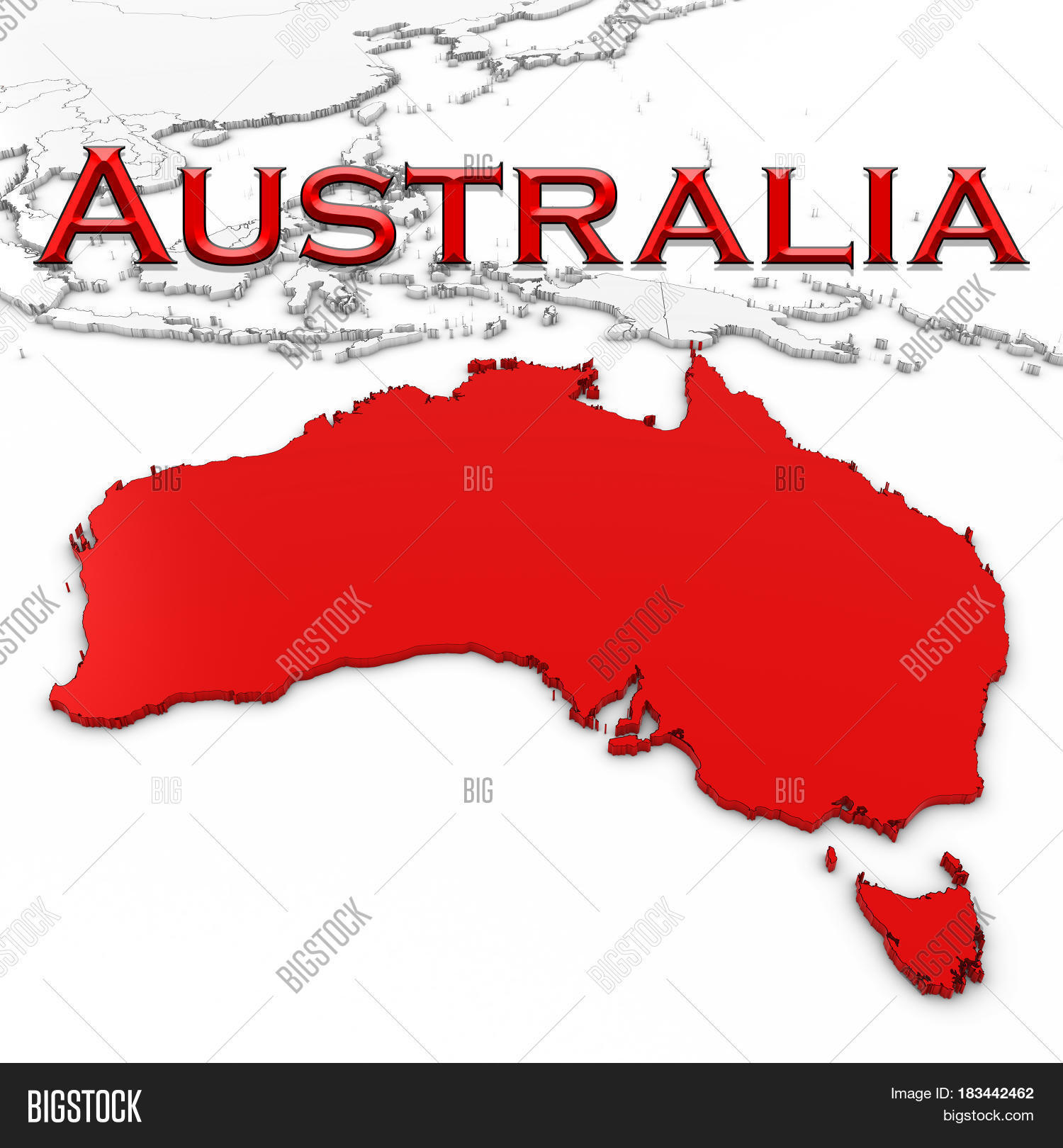 3D Map Australia Image & Photo (Free Trial) | Bigstock