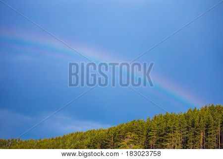 Blue Sky Rainbow Over Image & Photo (Free Trial) | Bigstock